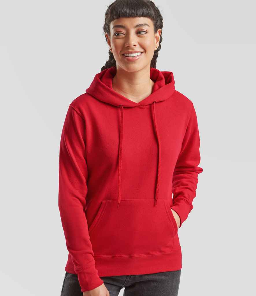 Fruit of the Loom Classic Lady Fit Hooded Sweatshirt Red – Totally Branded