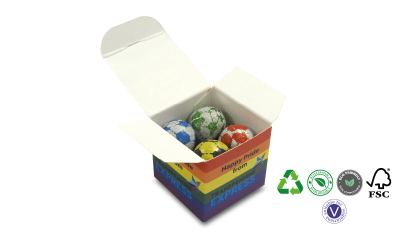 Cube Box of Footballs – Totally Branded