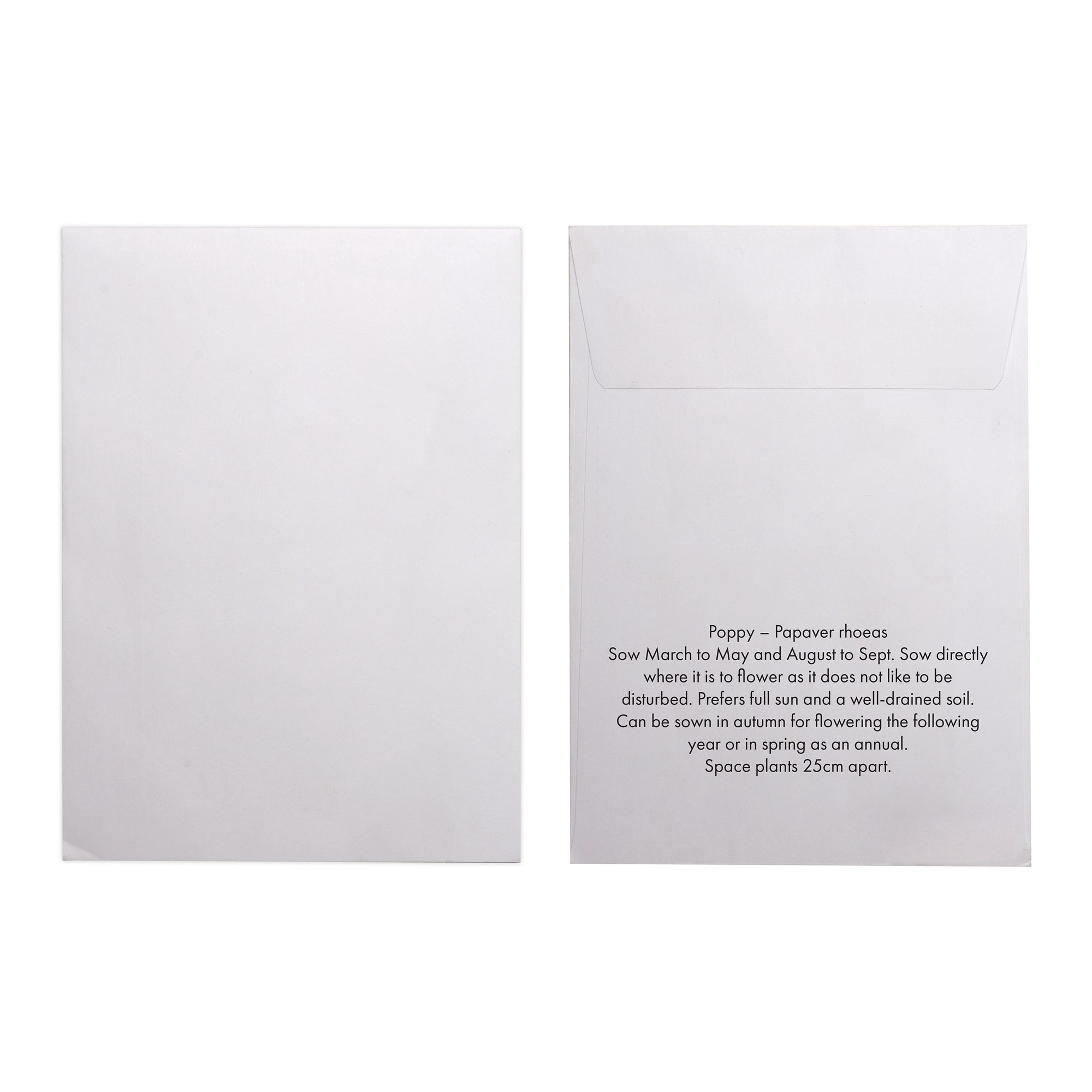 Seed Pack in White Paper Envelope Poppy – Totally Branded