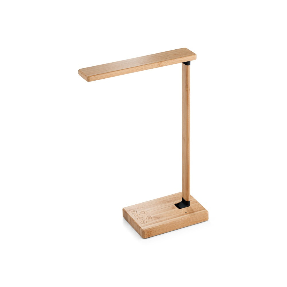 MOREY. Bamboo folding table lamp with wireless charger – Totally Branded